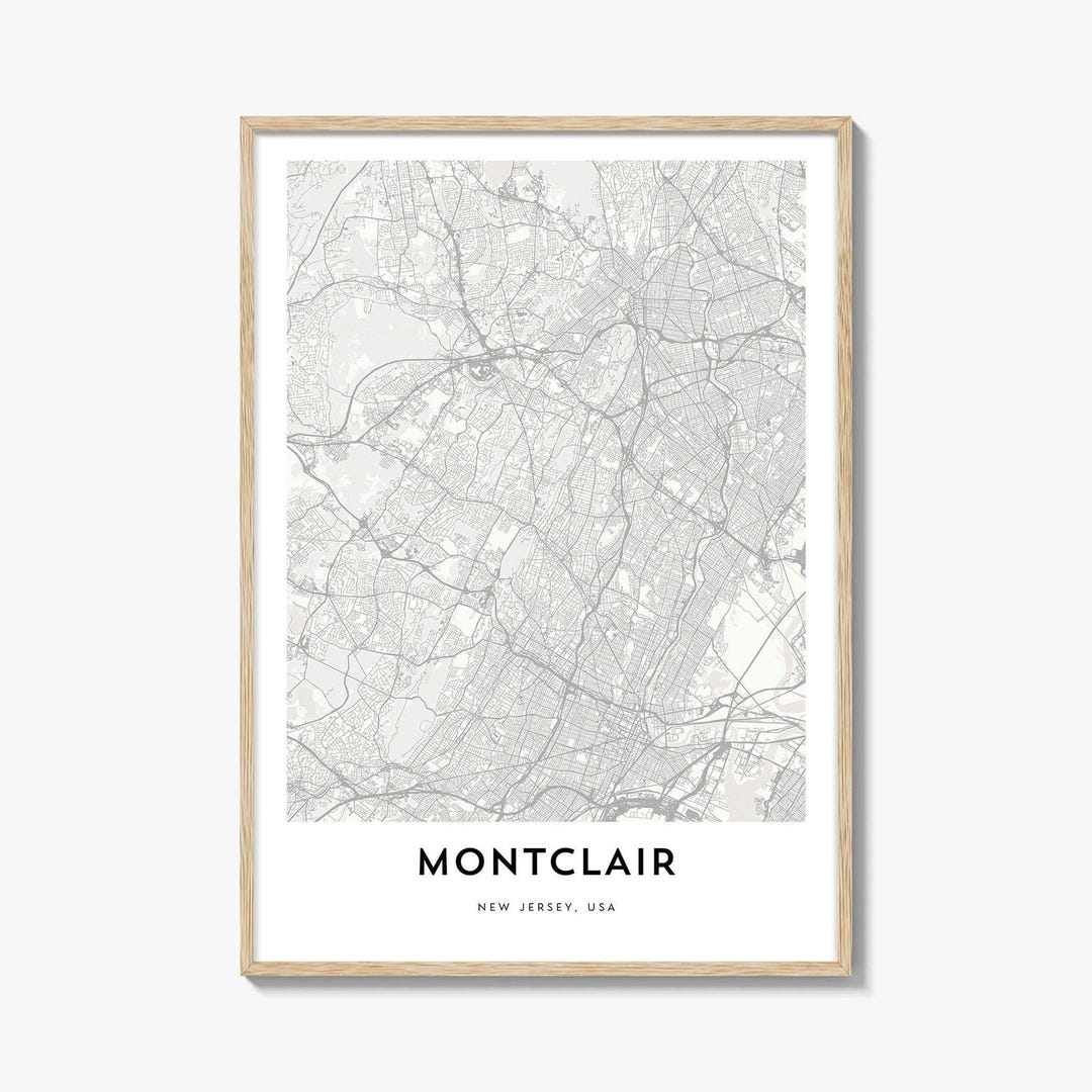 Montclair Map Poster Print, New Jersey Wall Art, USA Decor, Essex ...
