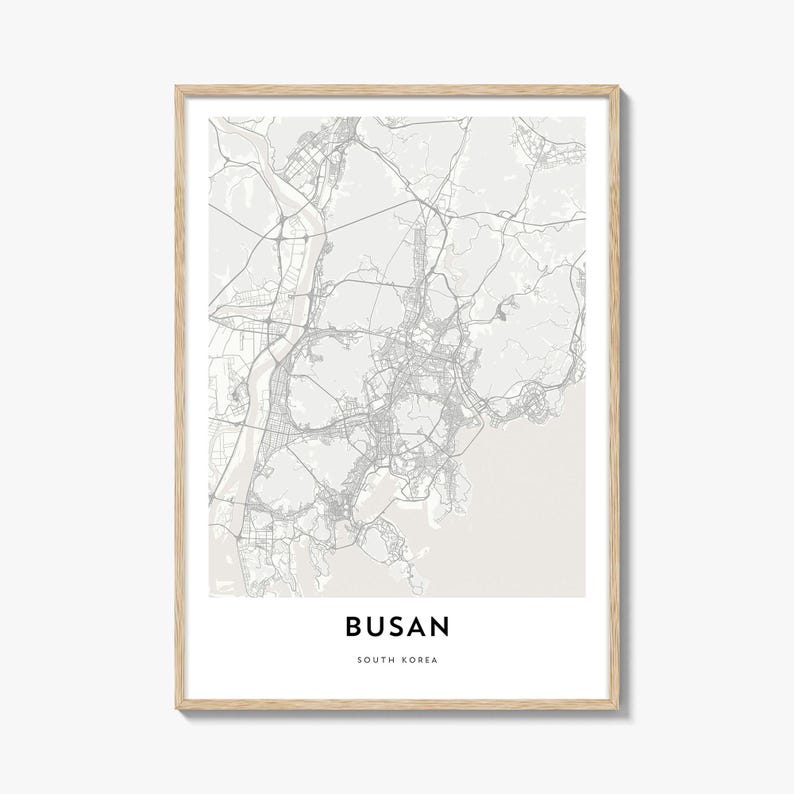 Map of Busan Print, Busan Map Gift, Busan Poster, City Map Artwork for ...