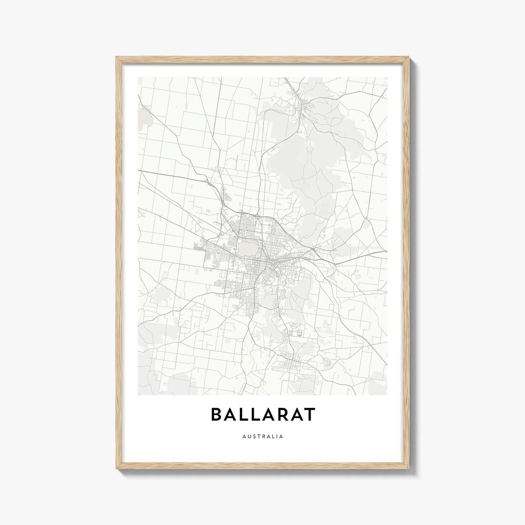 Map of Ballarat Print, Ballarat Map Gift, Ballarat Poster, City Map ...