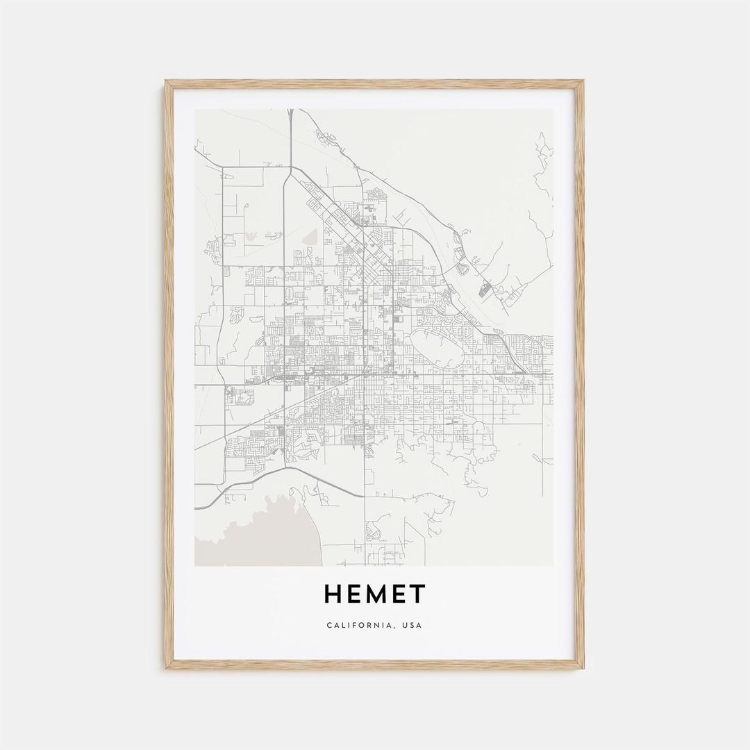Map of Hemet Print, Hemet Map Gift, Hemet Poster, City Map Artwork for ...