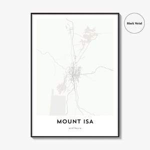 Map of Mount Isa Print, Mount Isa Map Gift, Mount Isa Poster, City Map ...