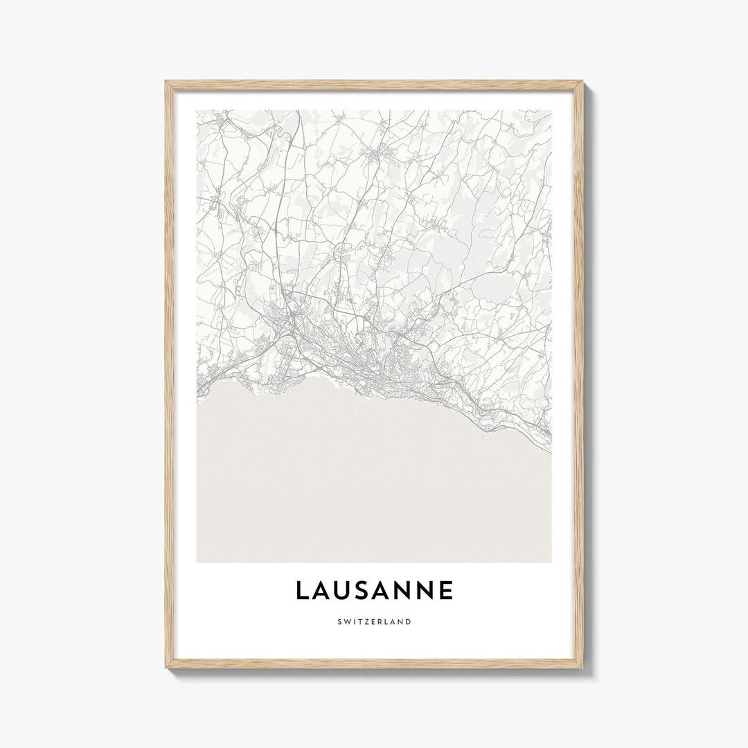 Map of Lausanne Print, Lausanne Map Gift, Lausanne Poster, City Map ...