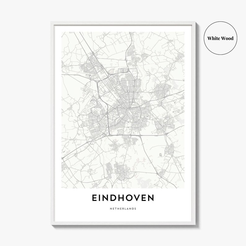Map of Eindhoven Print, Eindhoven Map Gift, Eindhoven Poster, City Map ...