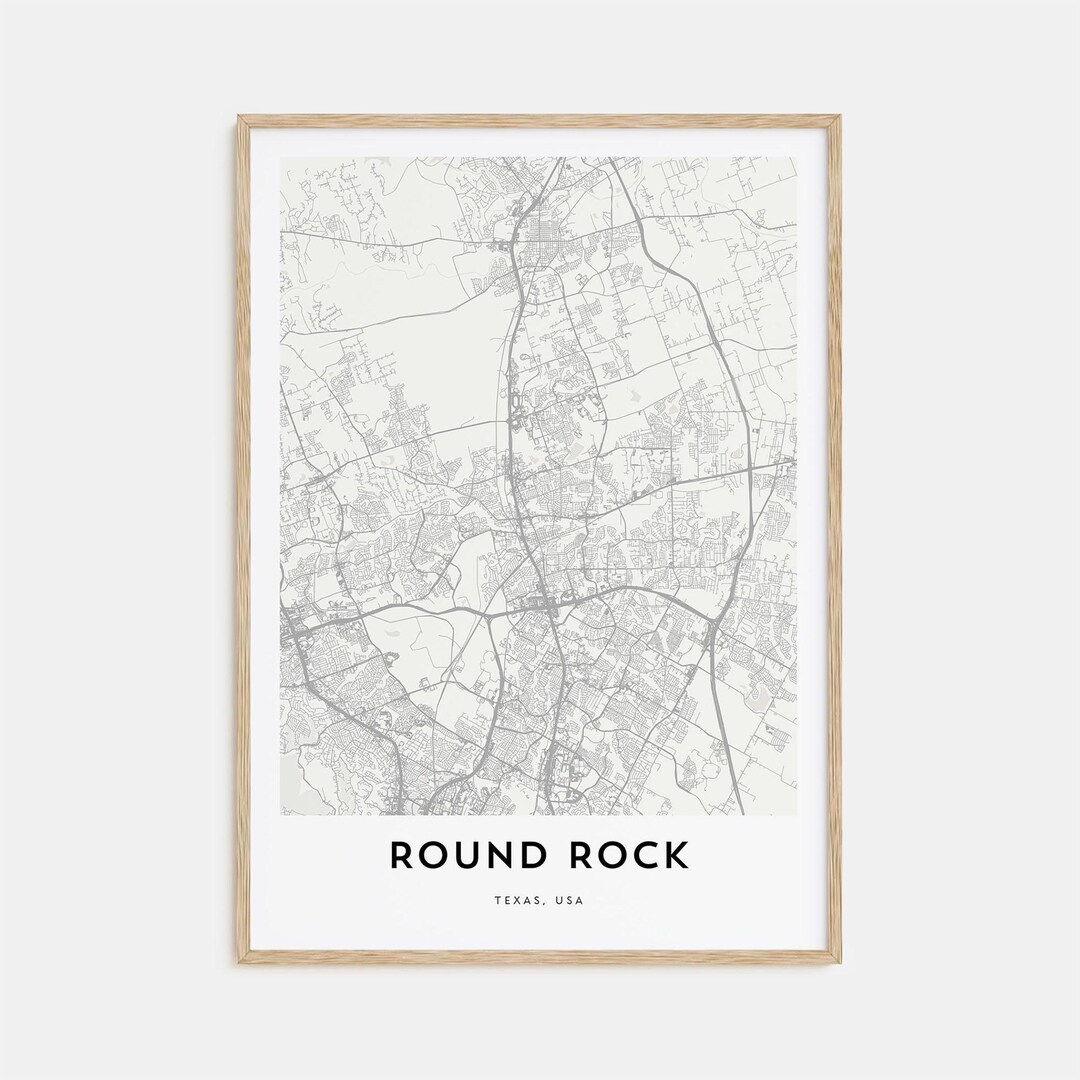 Map of Round Rock Print, Round Rock Map Gift, Round Rock Poster, City ...