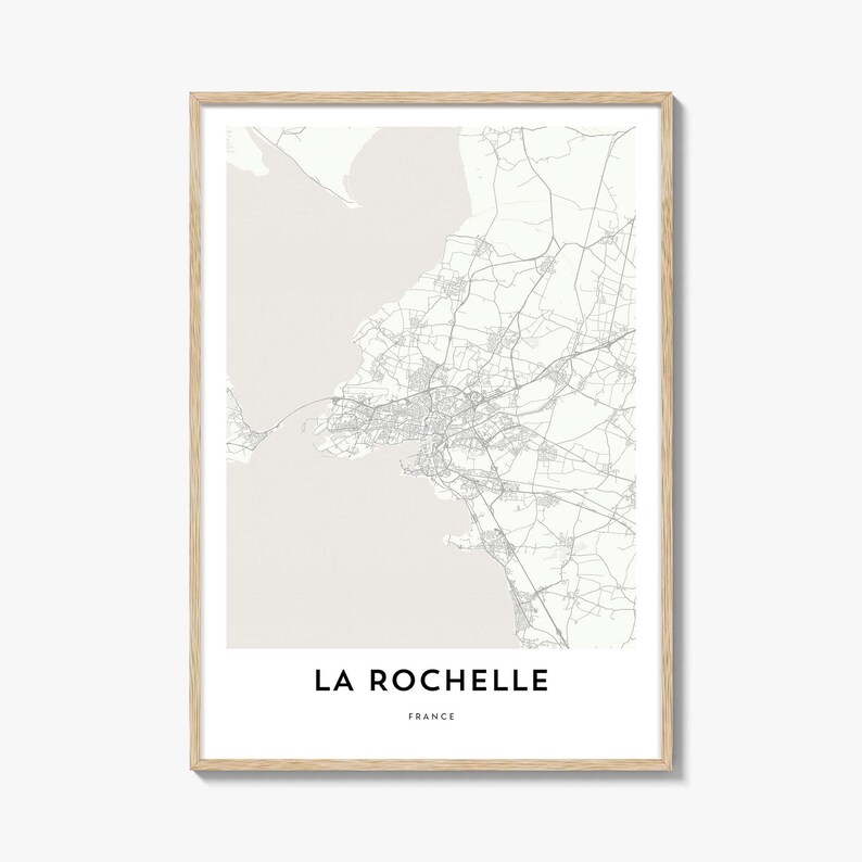 Map of La Rochelle Print, La Rochelle Map Gift, La Rochelle Poster ...