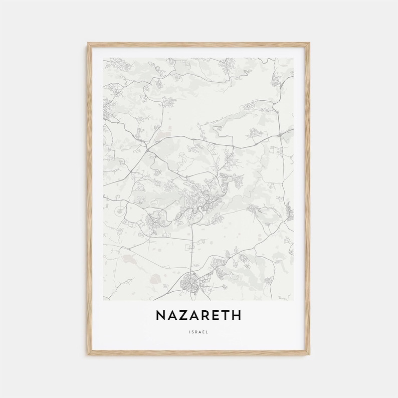 Map of Nazareth Print, Nazareth Map Gift, Nazareth Poster, City Map ...