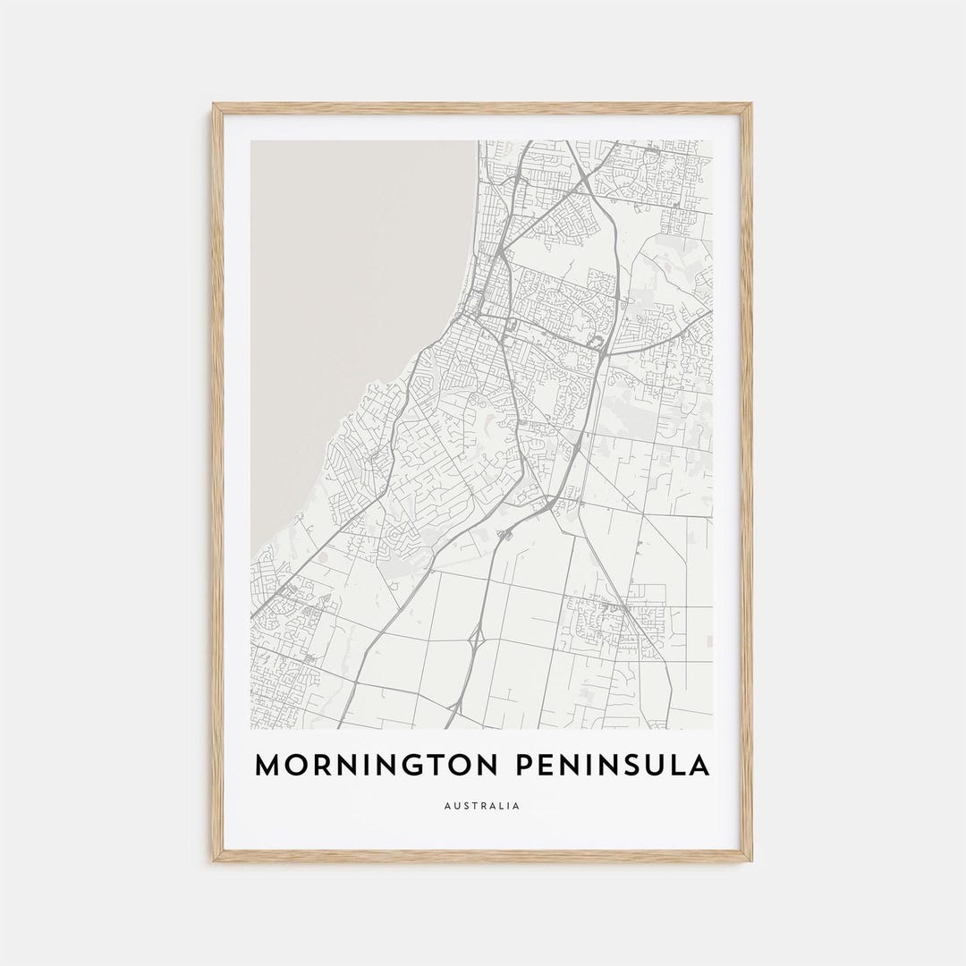 Map of Mornington Peninsula Print, Mornington Peninsula Map Gift ...