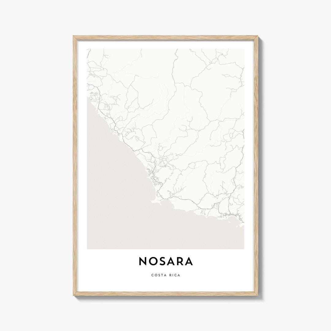 Map of Nosara Print, Nosara Map Gift, Nosara Poster, City Map Artwork ...