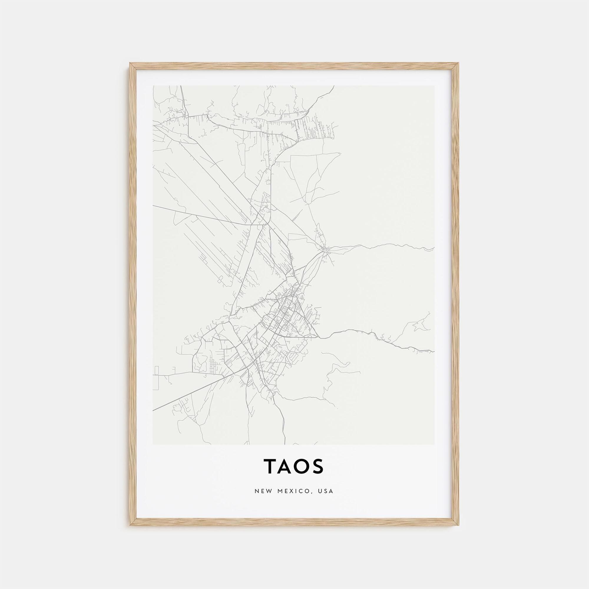 Map of Taos Print, Taos Map Gift, Taos Poster, City Map Artwork for ...