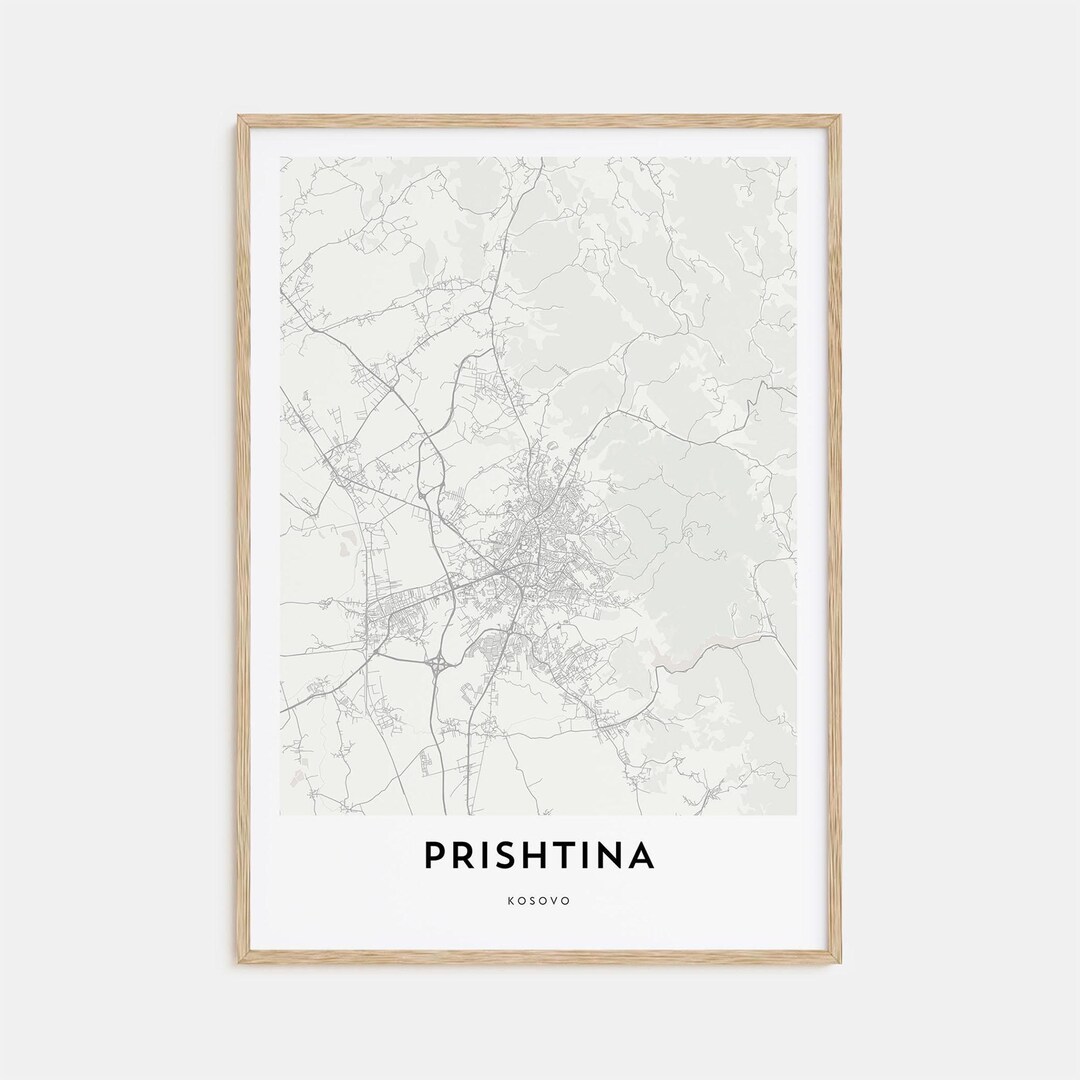 Map of Prishtina Print, Prishtina Map Gift, Prishtina Poster, City Map ...