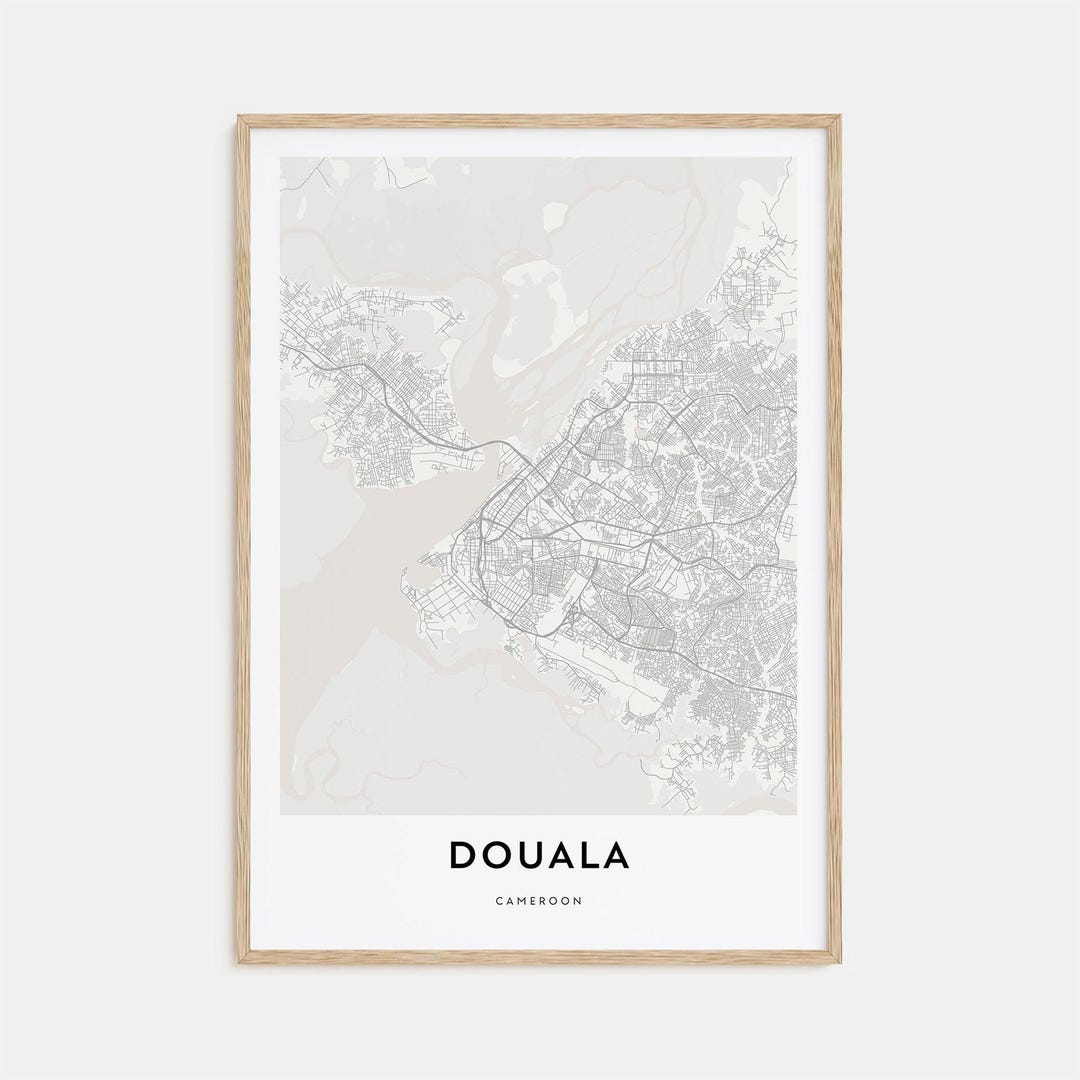 Map of Douala Print, Douala Map Gift, Douala Poster, City Map Artwork for Home & Office ...