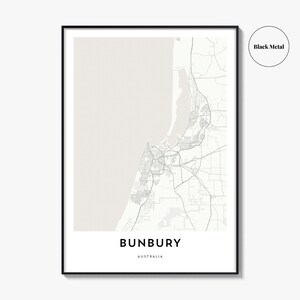 Map of Bunbury Print, Bunbury Map Gift, Bunbury Poster, City Map ...
