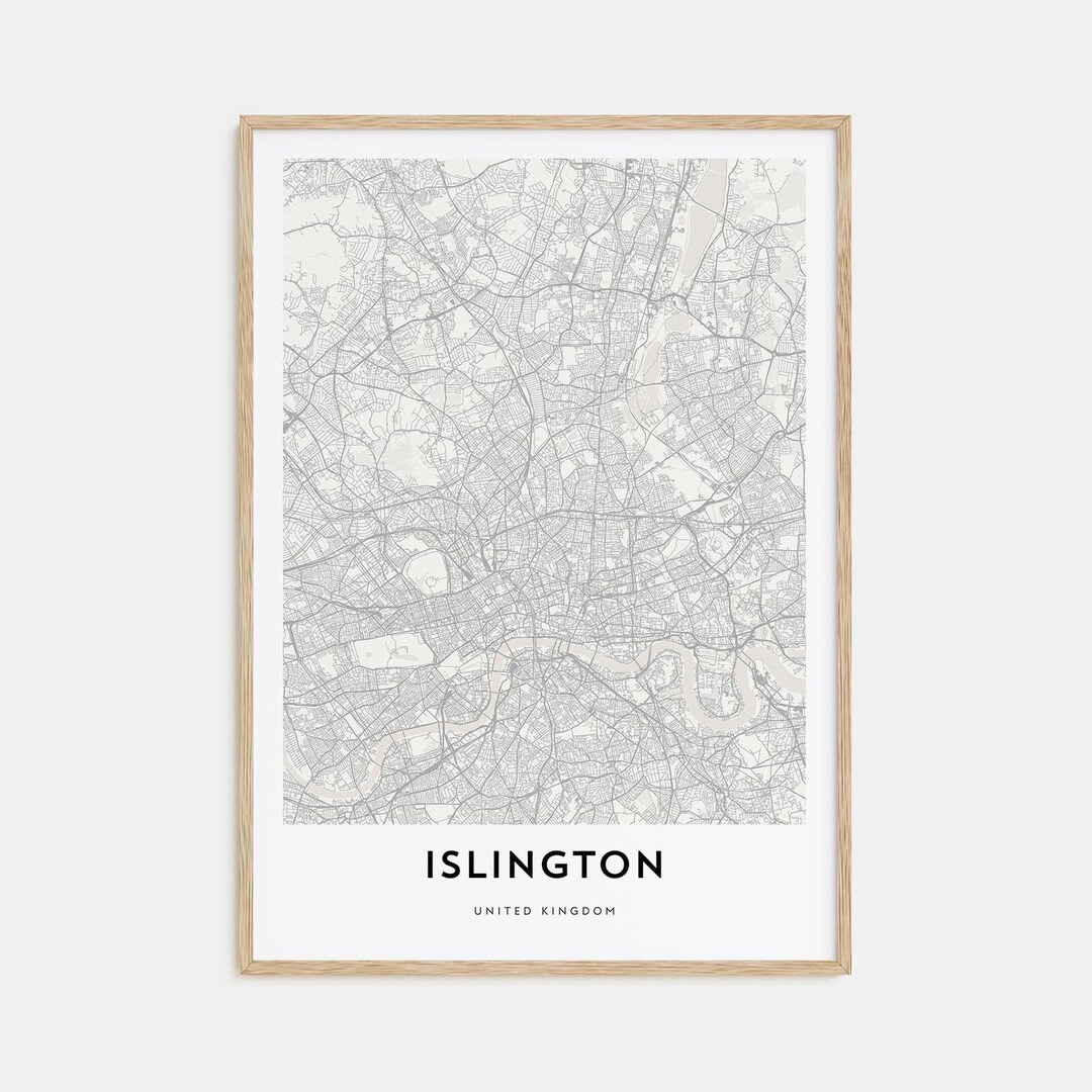 Map of Islington Print, Islington Map Gift, Islington Poster, City Map ...