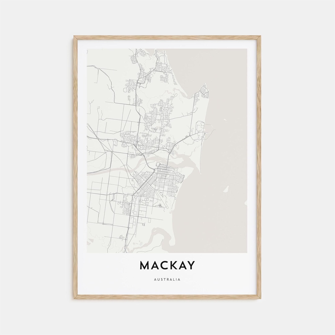 Map of Mackay Print, Mackay Map Gift, Mackay Poster, City Map Artwork ...