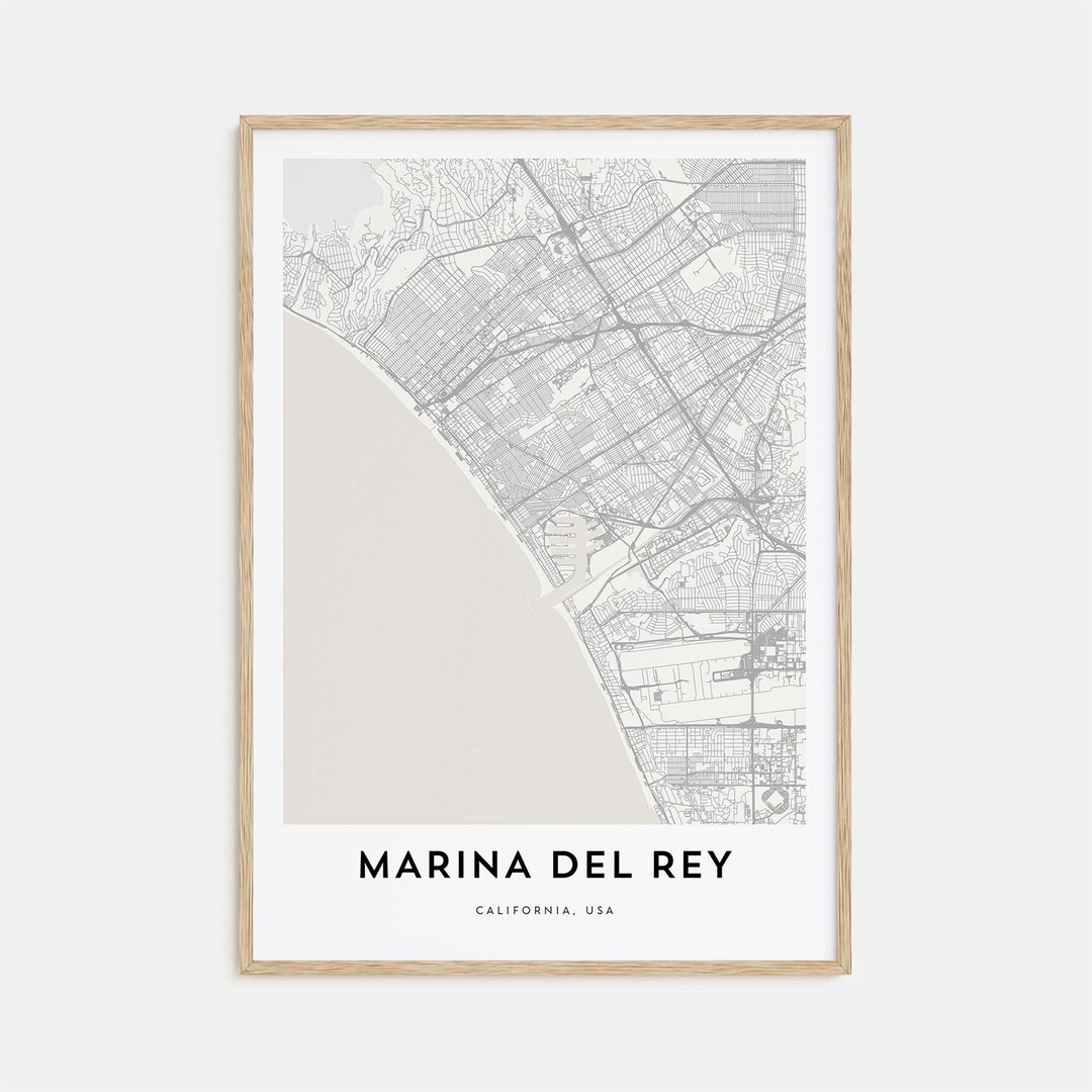 Map of Marina Del Rey Print, Marina Del Rey Map Gift, Marina Del Rey ...