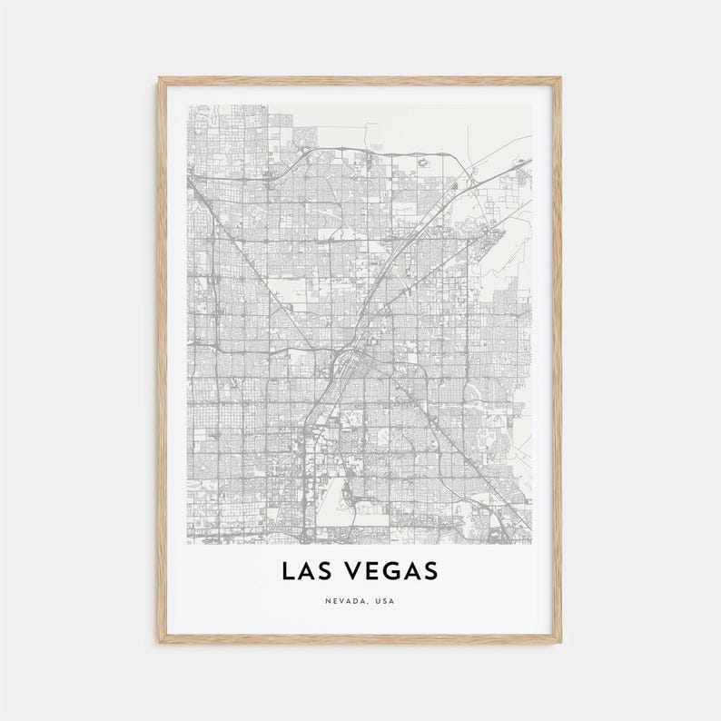 Map of Las Vegas Print, Las Vegas Map Gift, Las Vegas Poster, City Map Artwork for Home & Office ...