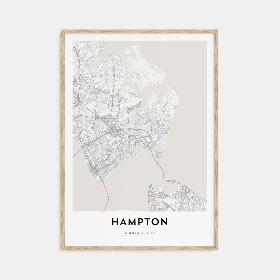 Map of Hampton Print, Hampton Map Gift, Hampton Poster, City Map ...