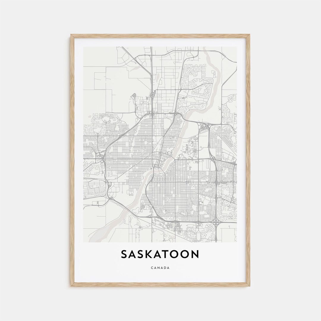 Map of Saskatoon Print, Saskatoon Map Gift, Saskatoon Poster, City Map ...