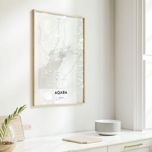 Aqaba Map Poster Print, Red Sea Wall Art, Jordan Decor, Middle East ...