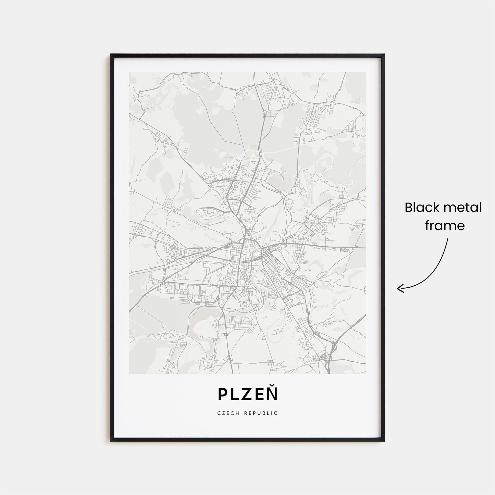 Map of Pilsen Print, Pilsen Map Gift, Pilsen Poster, City Map Artwork ...