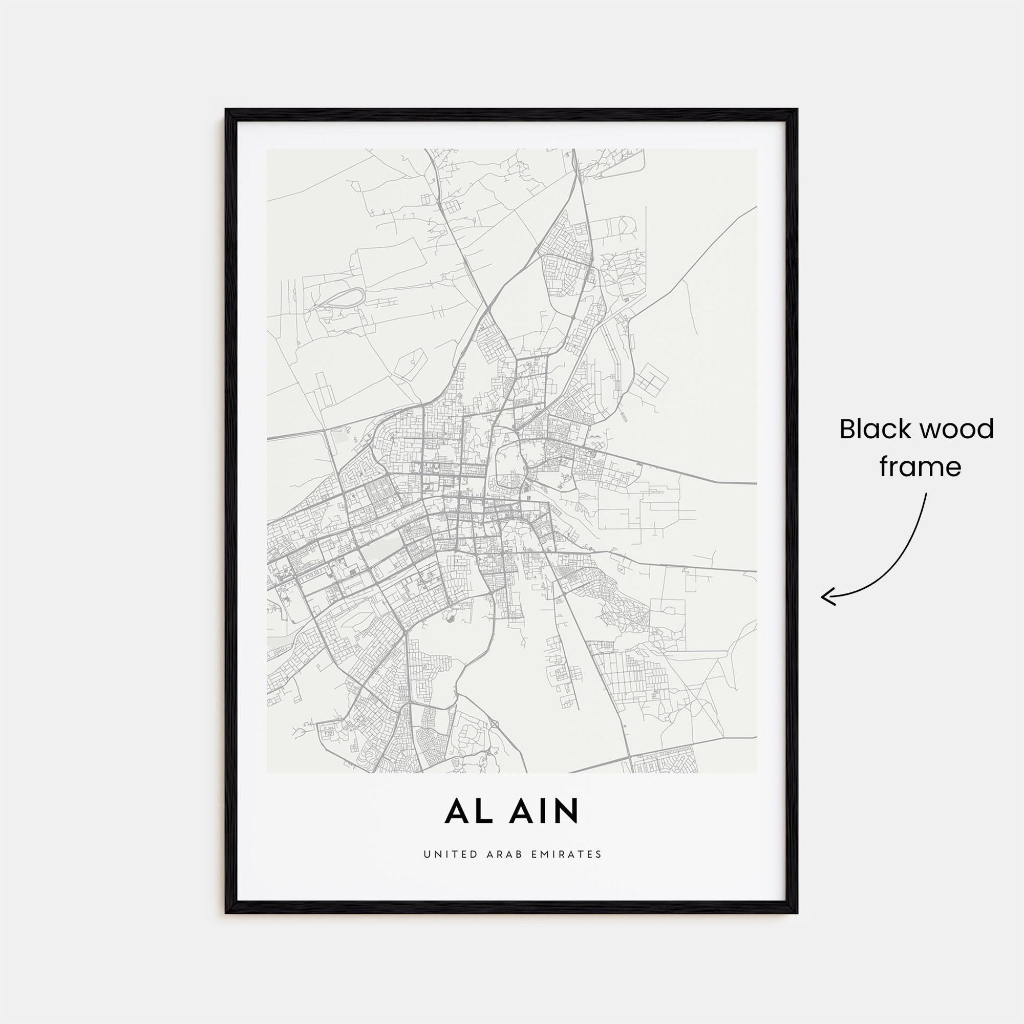 Map of Al Ain Print, Al Ain Map Gift, Al Ain Poster, City Map Artwork ...