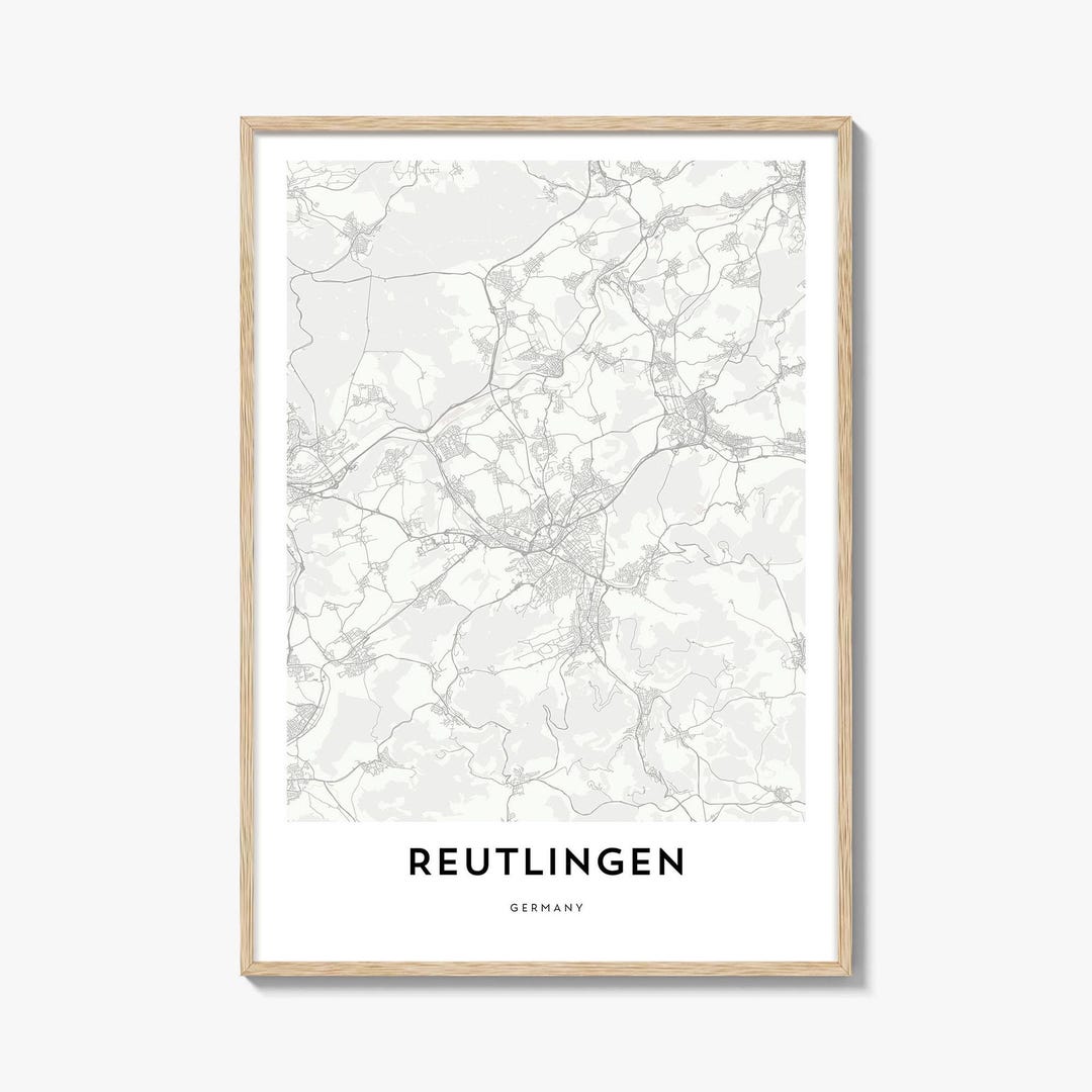 Map of Reutlingen Print, Reutlingen Map Gift, Reutlingen Poster, City ...
