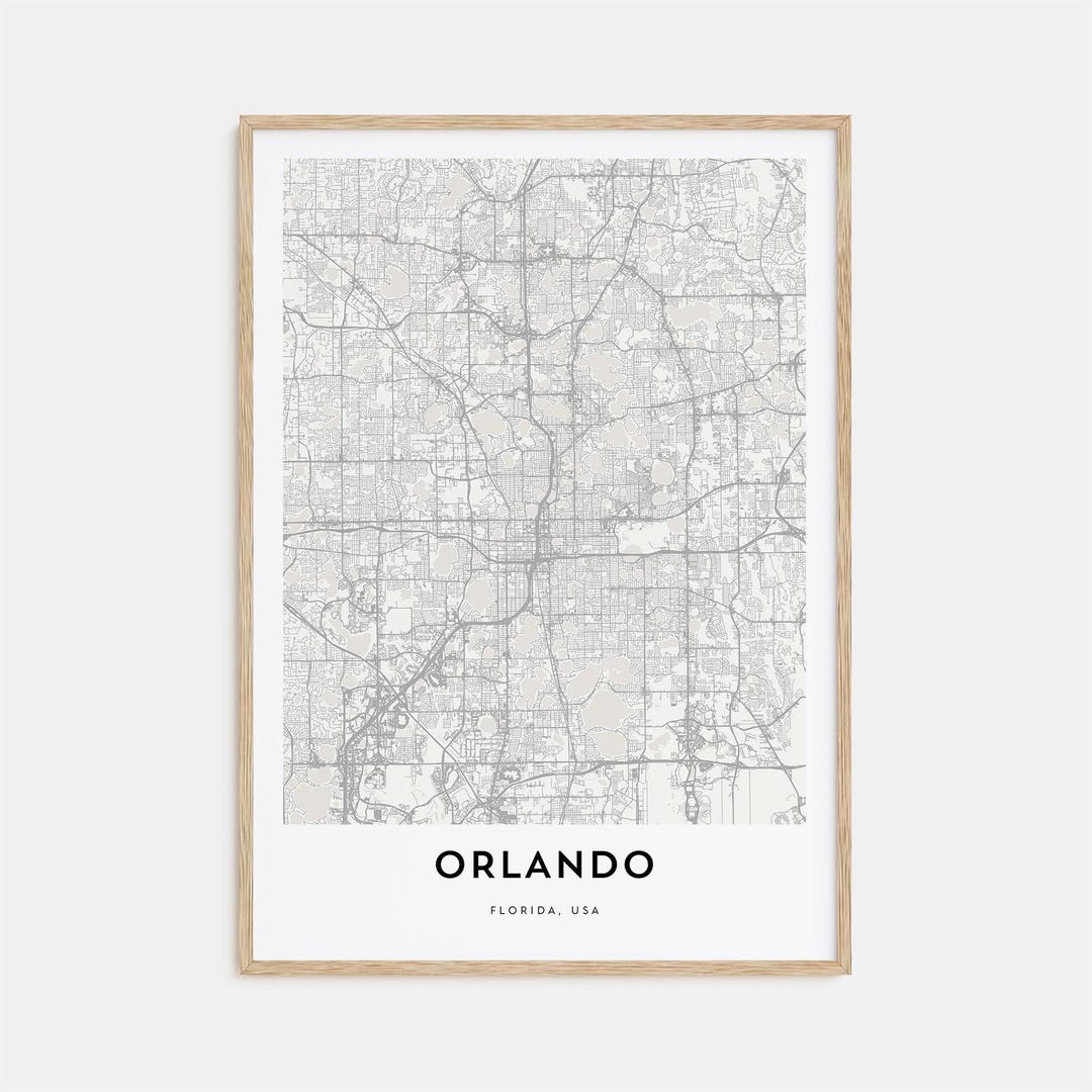 Map of Orlando Print, Orlando Map Gift, Orlando Poster, City Map ...
