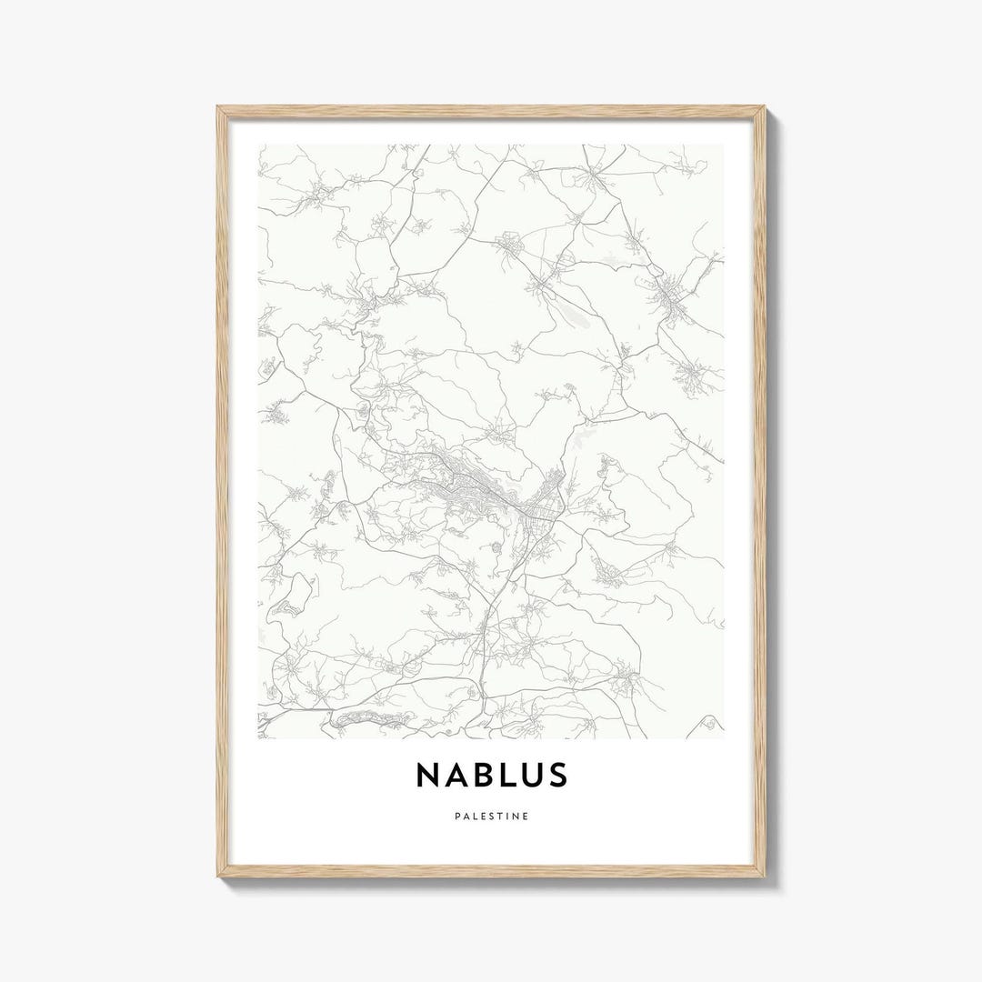 Map of Nablus Print, Nablus Map Gift, Nablus Poster, City Map Artwork ...