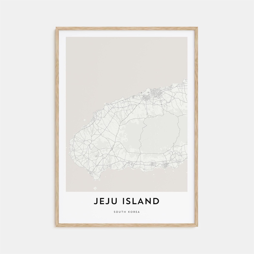 Map of Jeju Island Print, Jeju Island Map Gift, Jeju Island Poster ...