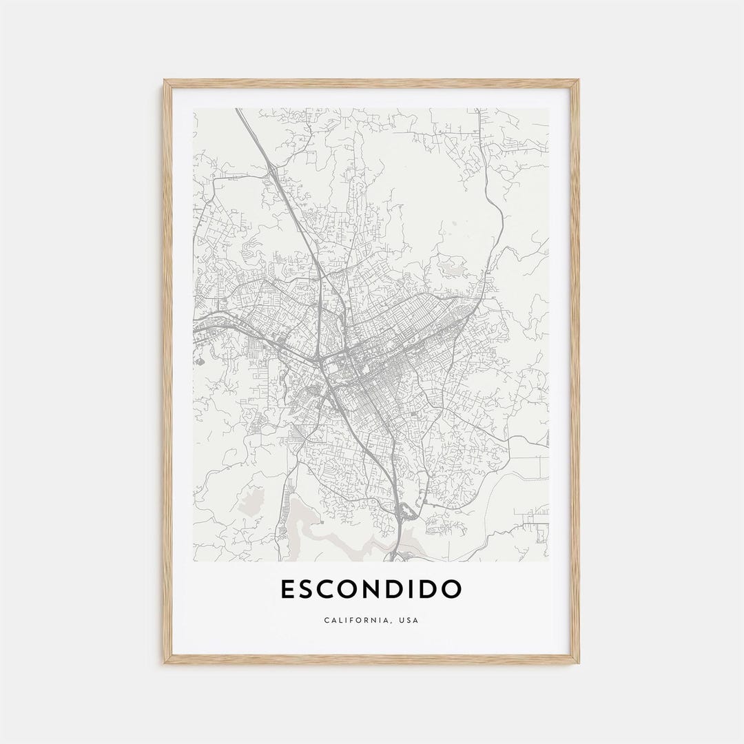 Map of Escondido Print, Escondido Map Gift, Escondido Poster, City Map ...