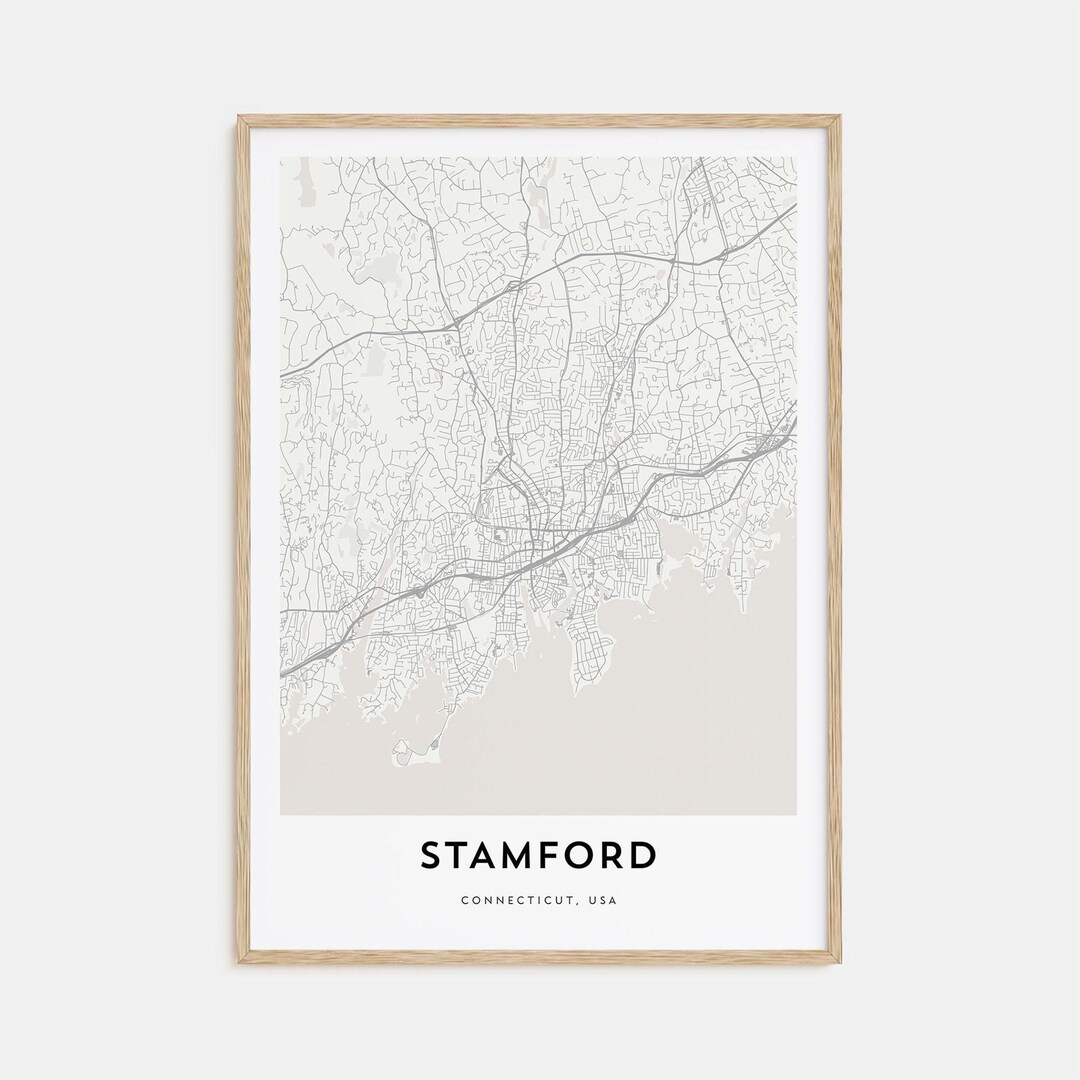 Map of Stamford Print, Stamford Map Gift, Stamford Poster, City Map ...