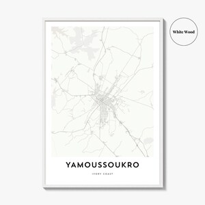 Map of Yamoussoukro Print, Yamoussoukro Map Gift, Yamoussoukro Poster ...