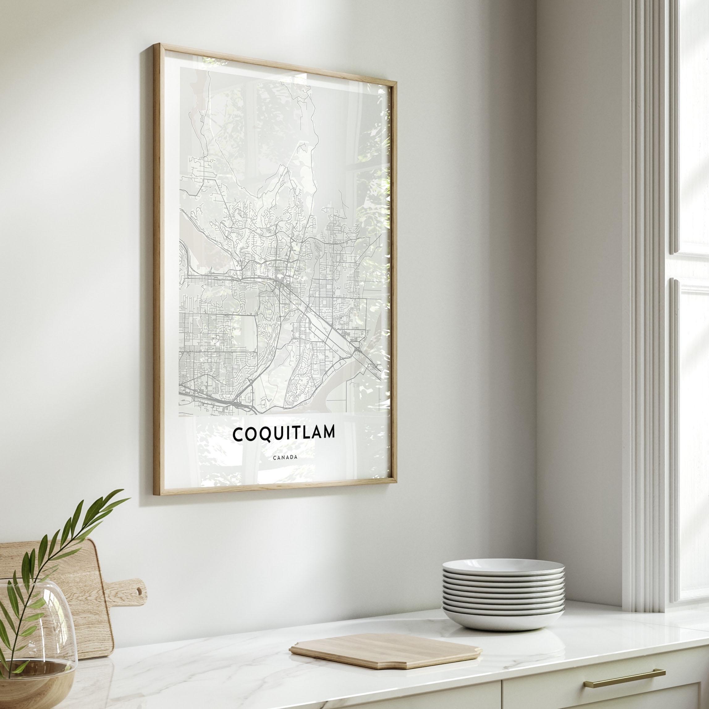 Map of Coquitlam Print, Coquitlam Map Gift, Coquitlam Poster, City Map ...