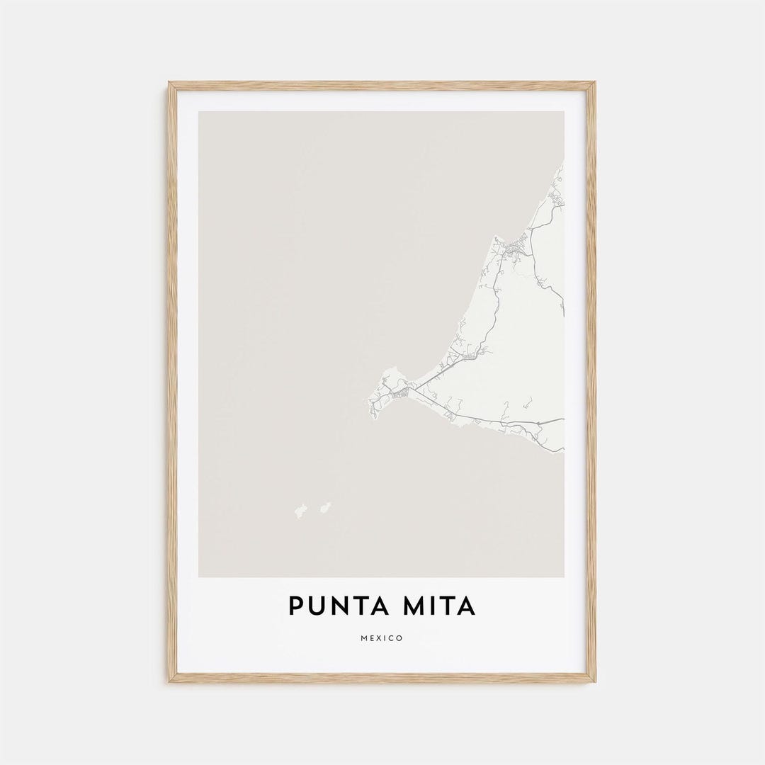 Map of Punta Mita Print, Punta Mita Map Gift, Punta Mita Poster, City ...