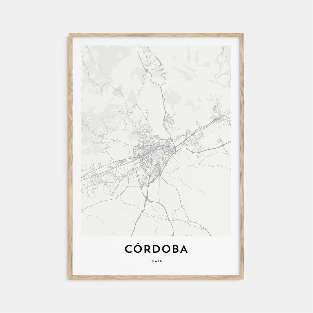 Map of Cordoba Spain Print, Cordoba Map Gift, Cordoba Poster, City Map ...