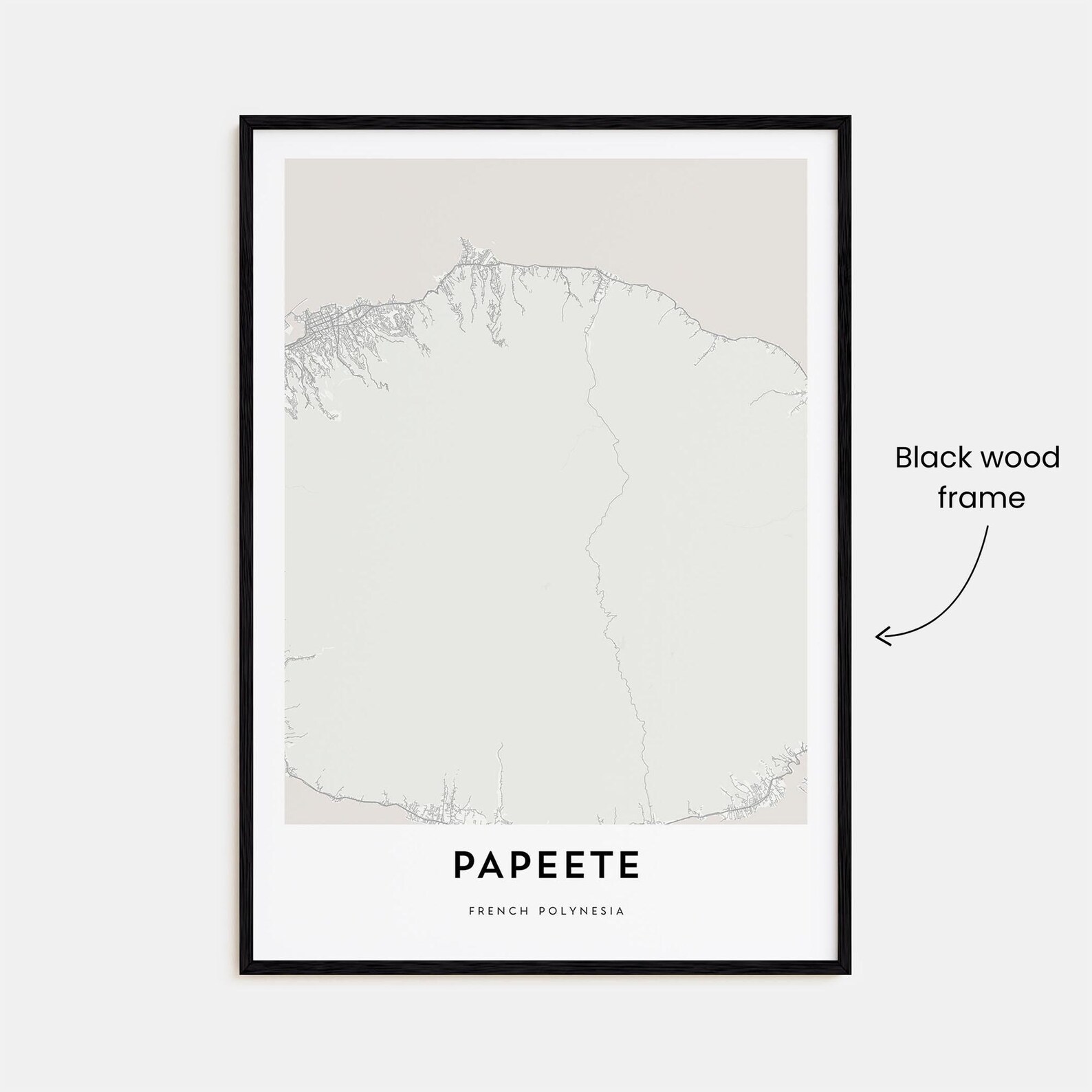 Map of Papeete Print, Papeete Map Gift, Papeete Poster, City Map ...