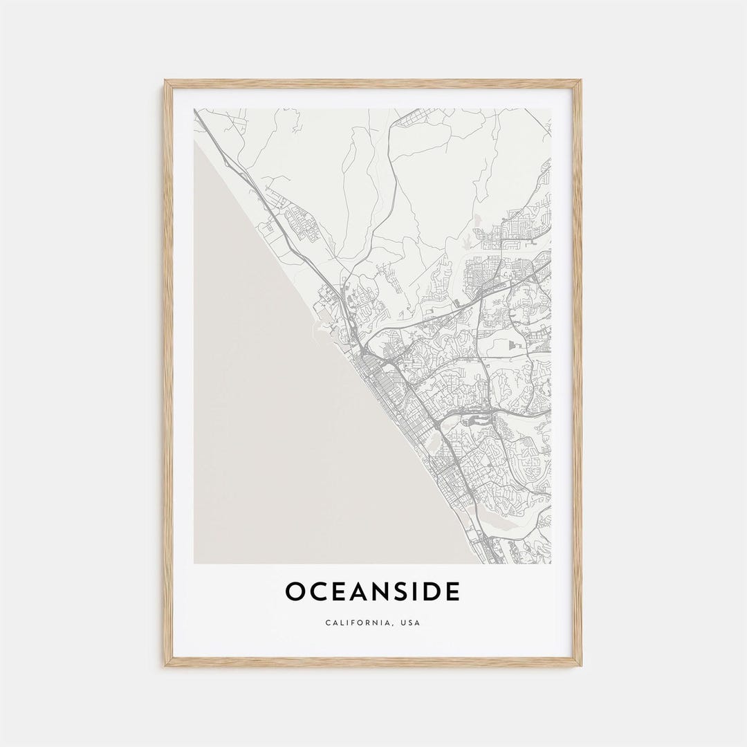 Map of Oceanside Print, Oceanside Map Gift, Oceanside Poster, City Map ...