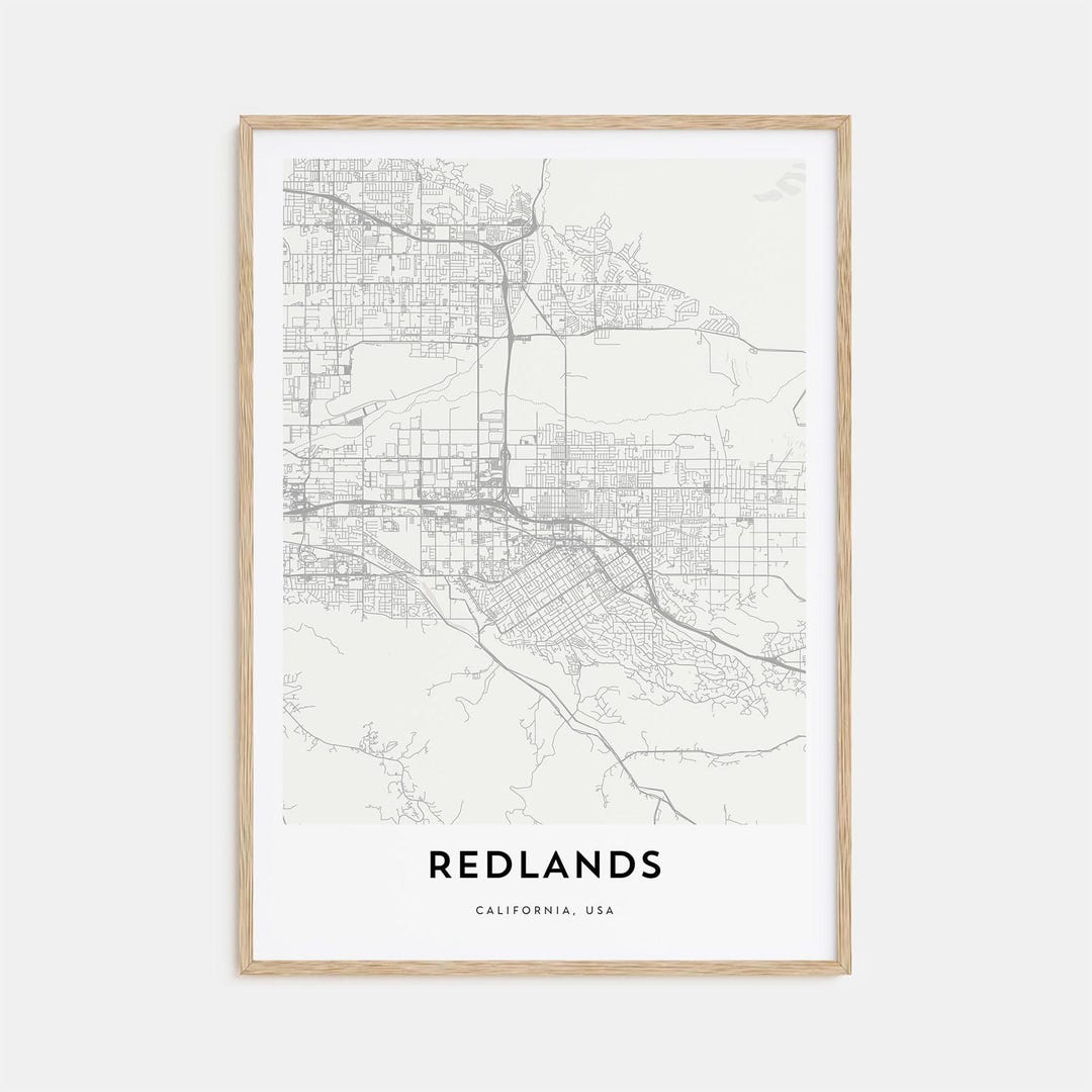 Map of Redlands Print, Redlands Map Gift, Redlands Poster, City Map ...