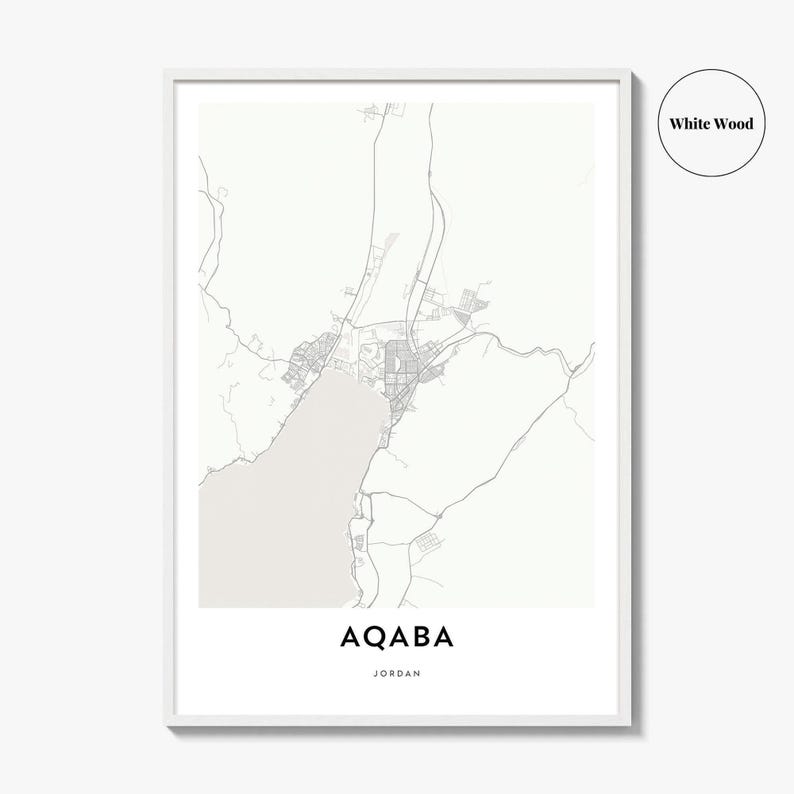 Aqaba Map Poster Print, Red Sea Wall Art, Jordan Decor, Middle East ...