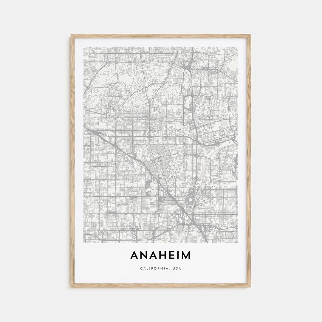 Map of Anaheim Print, Anaheim Map Gift, Anaheim Poster, City Map ...