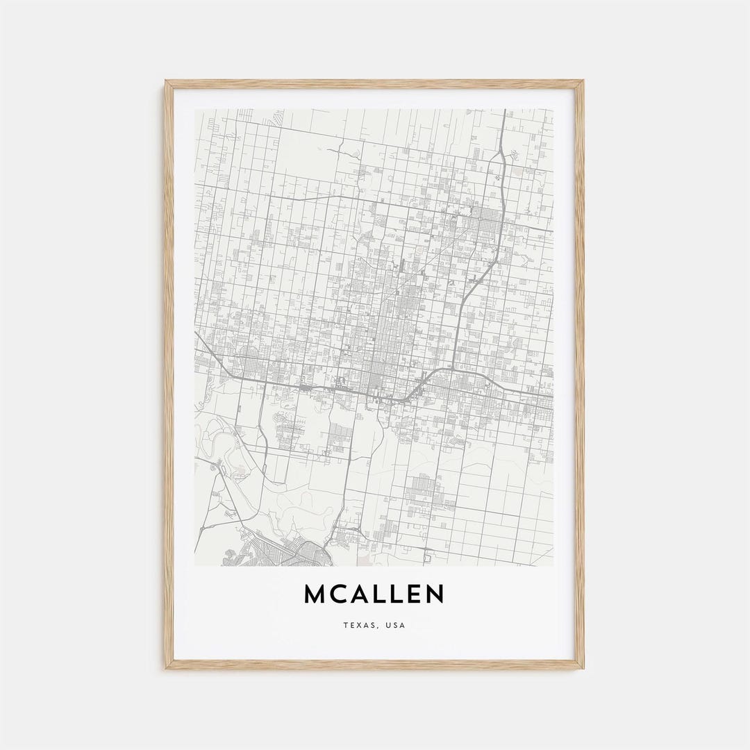 Map of Mcallen Print, Mcallen Map Gift, Mcallen Poster, City Map ...