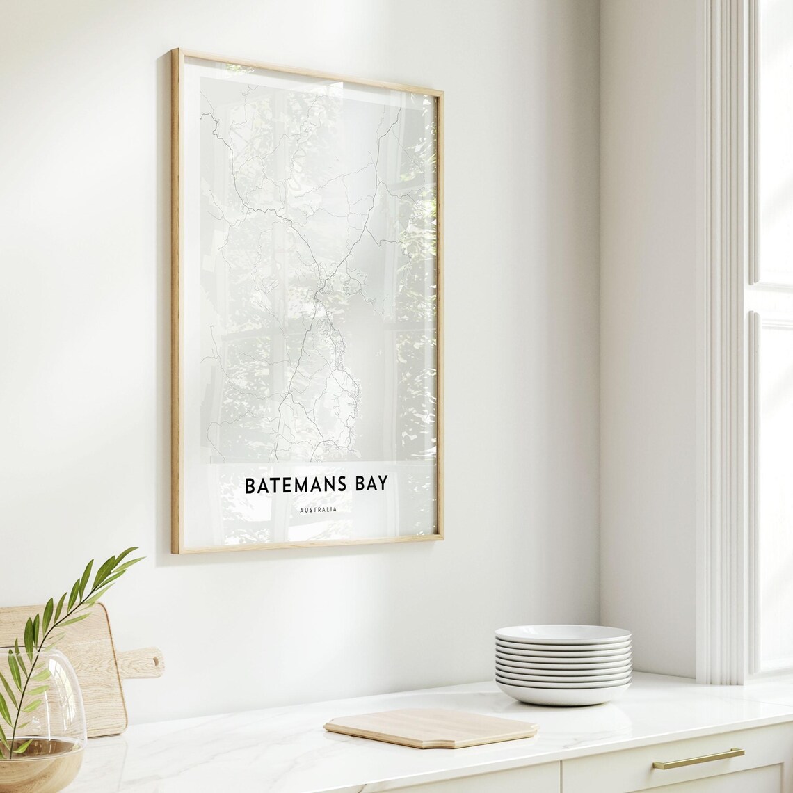 Map of Batemans Bay Print, Batemans Bay Map Gift, Batemans Bay Poster ...