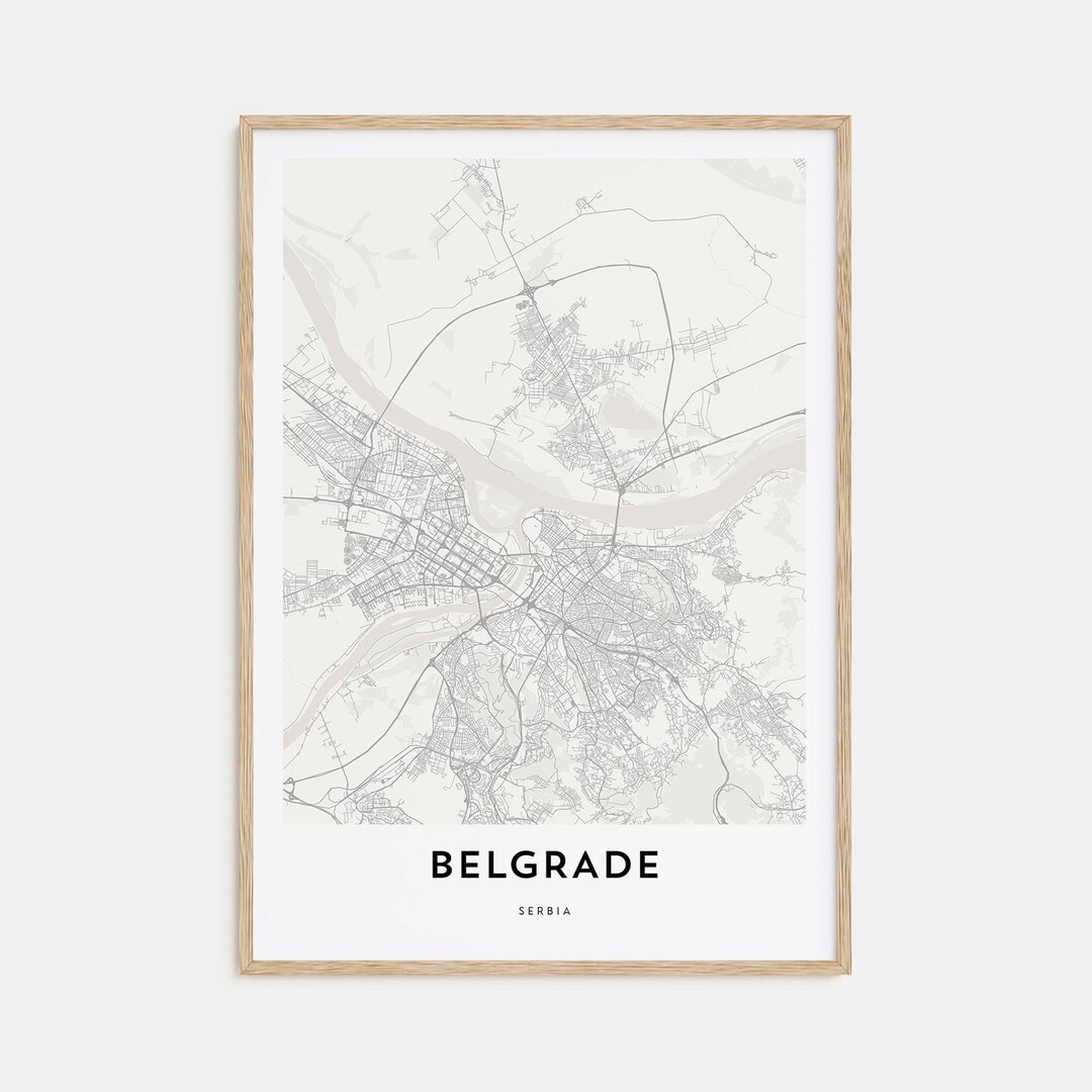 Map of Belgrade Print, Belgrade Map Gift, Belgrade Poster, City Map ...