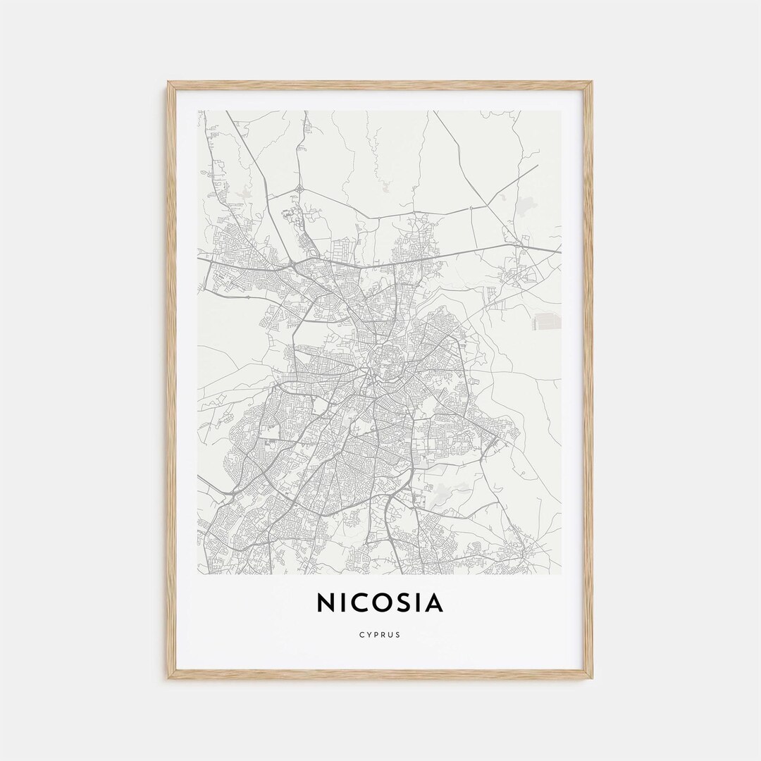 Map of Nicosia Print, Nicosia Map Gift, Nicosia Poster, City Map ...