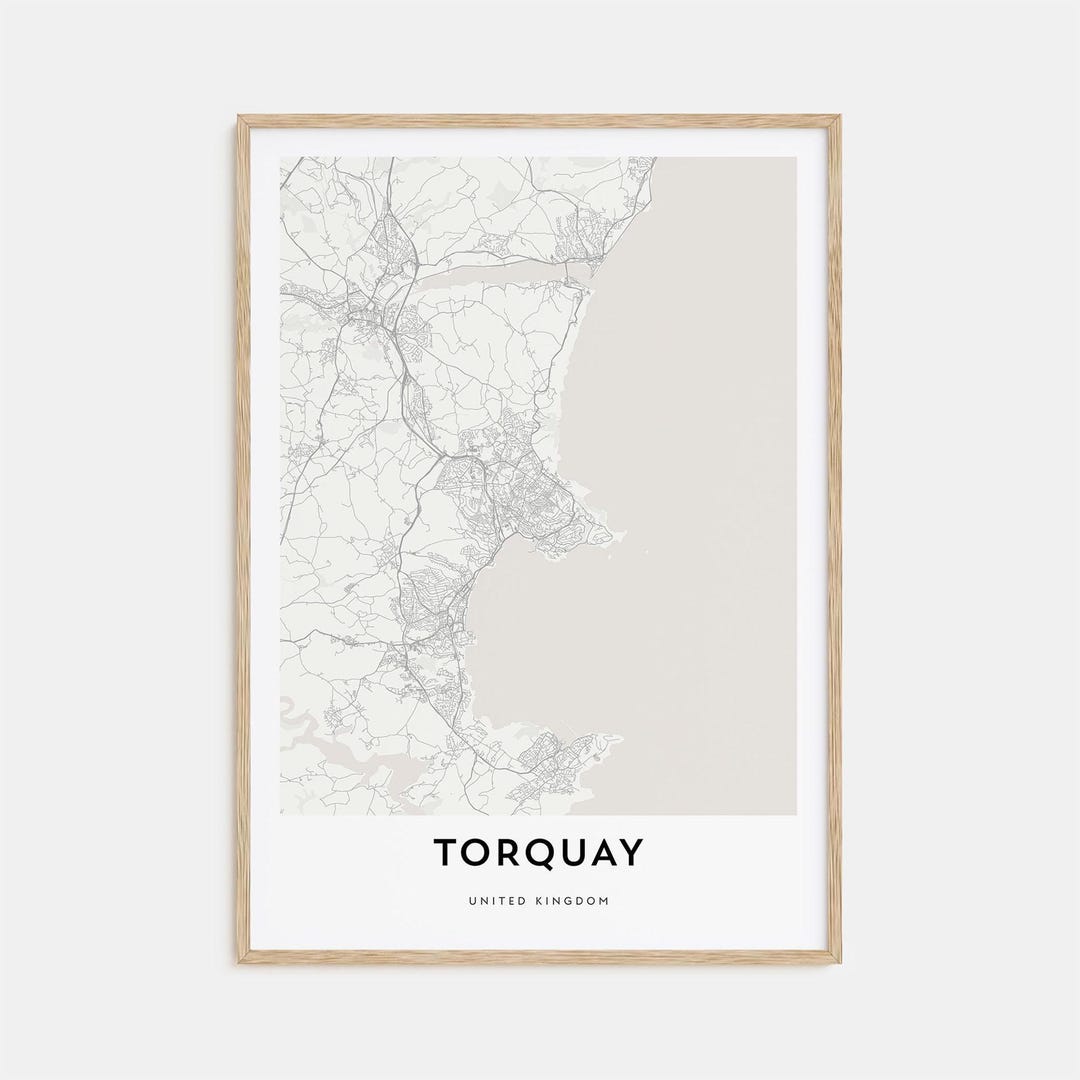 Map of Torquay United Kingdom Print, Torquay Map Gift, Torquay Poster ...