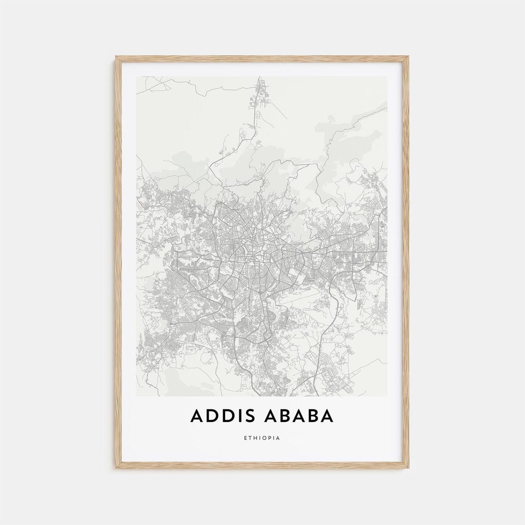 Map of Addis Ababa Print, Addis Ababa Map Gift, Addis Ababa Poster ...