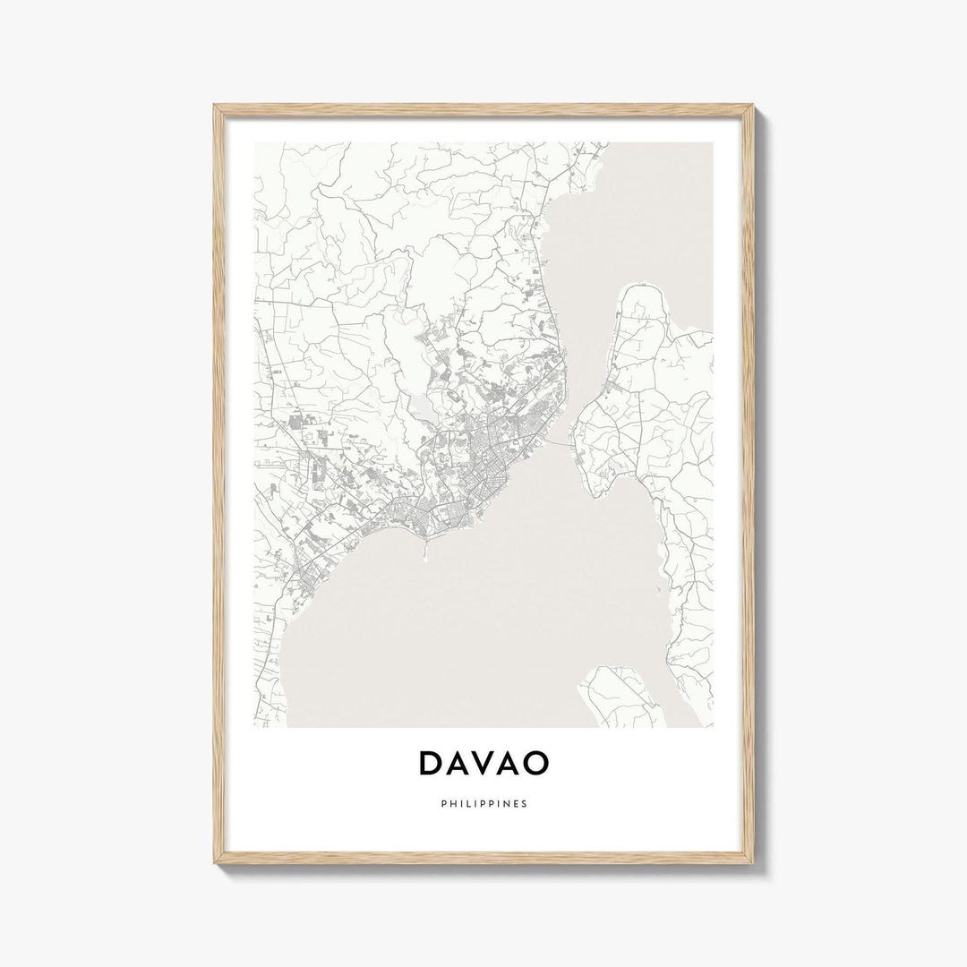 Davao Map Poster Print, Mindanao Wall Art, Philippines Decor, City ...
