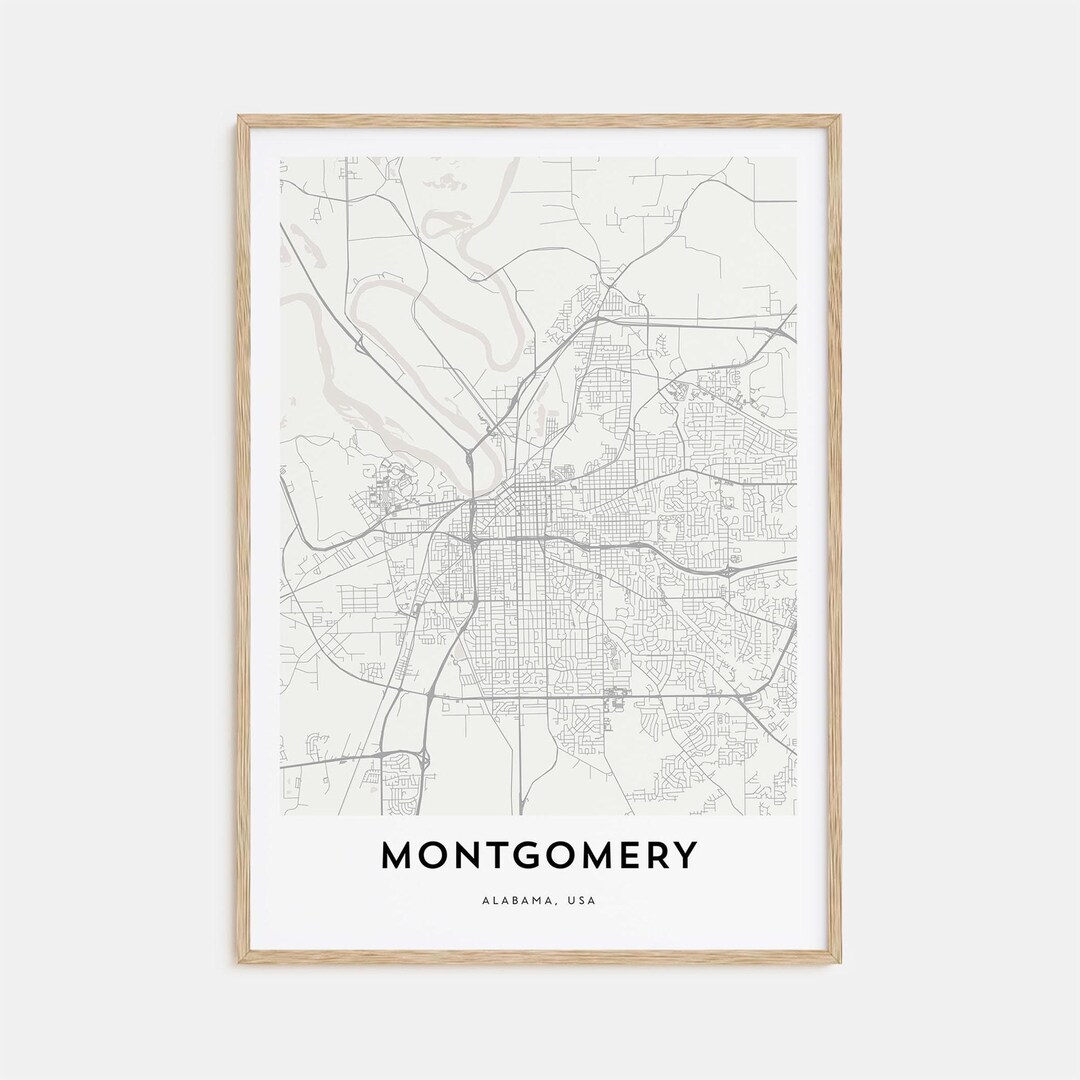 Map of Montgomery Print, Montgomery Map Gift, Montgomery Poster, City ...