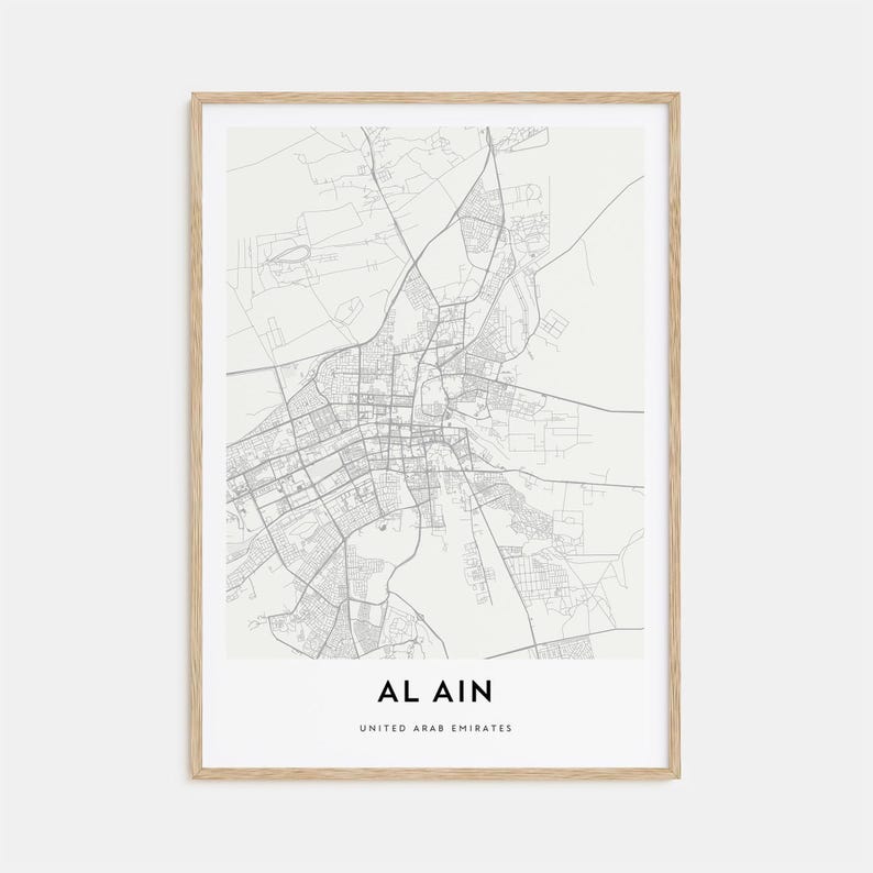 Map of Al Ain Print, Al Ain Map Gift, Al Ain Poster, City Map Artwork ...