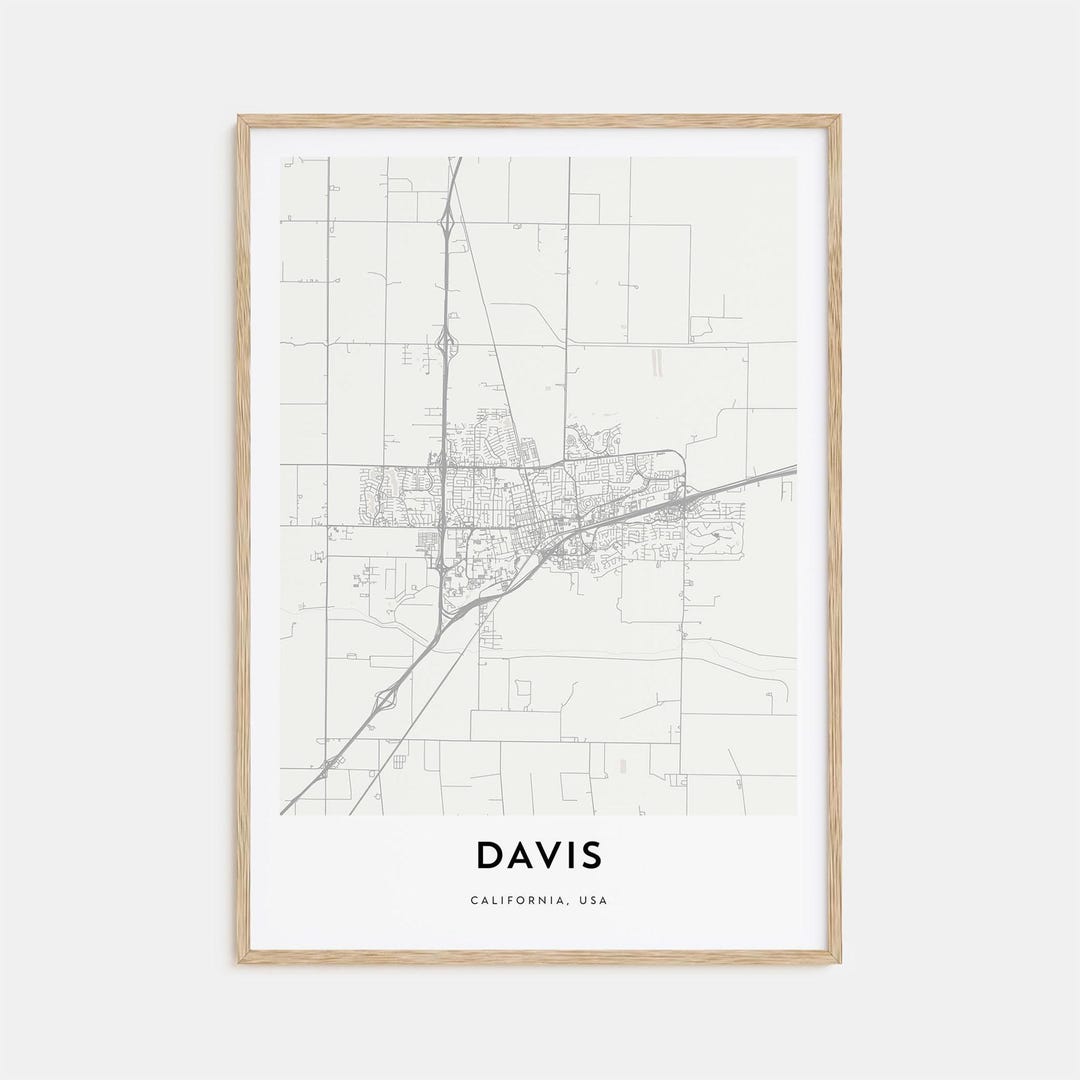 Map of Davis Print, Davis Map Gift, Davis Poster, City Map Artwork for ...